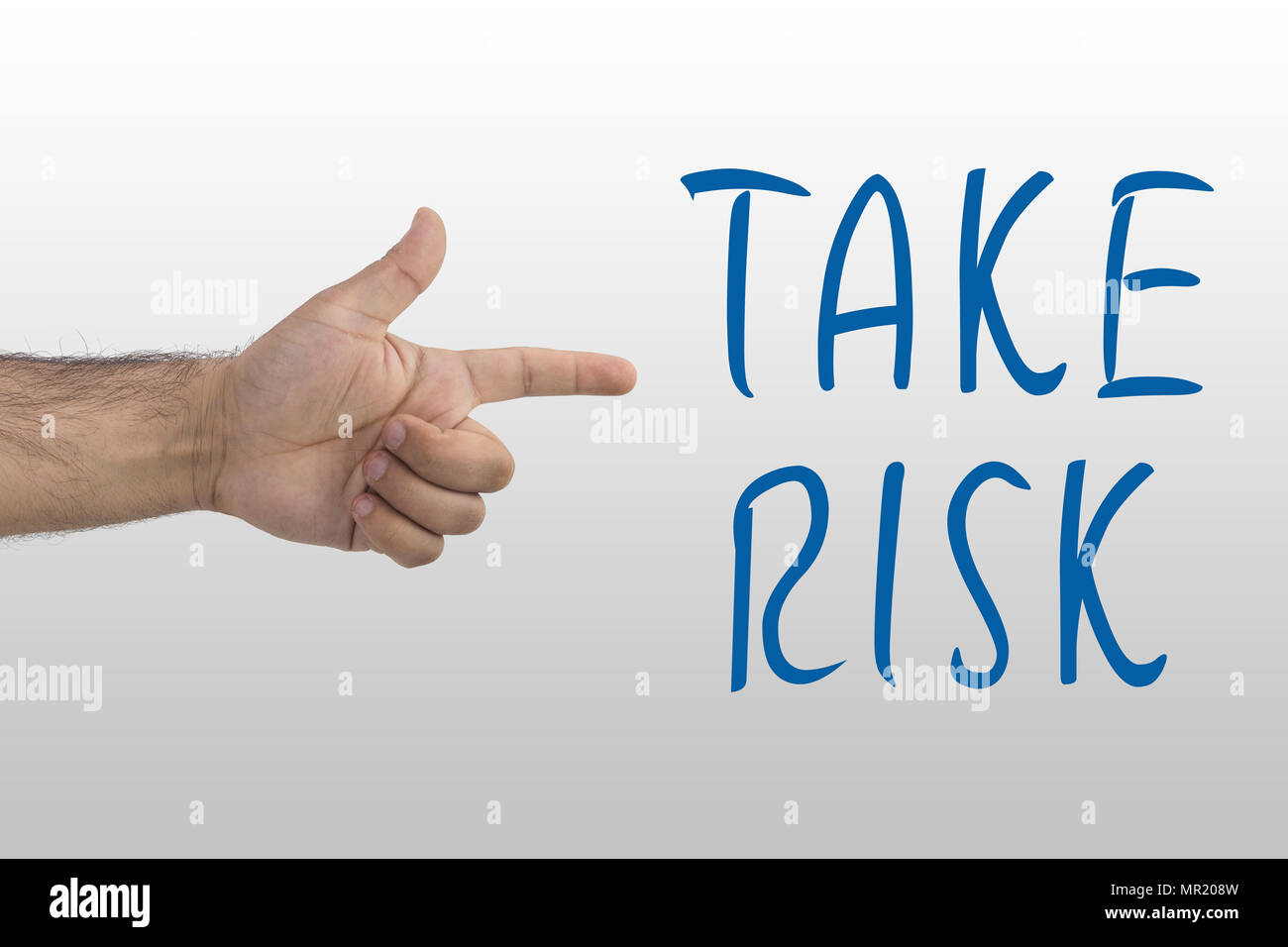 Male's hand showing to Take Risk. Taking risk, danger chance concept ...
