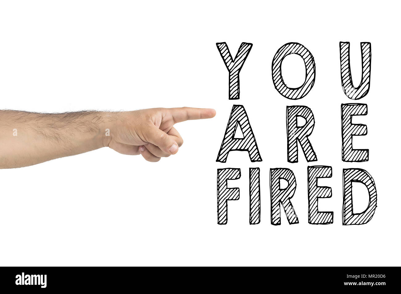 You are fired. boss gesturing way out hand sign with index finger ...