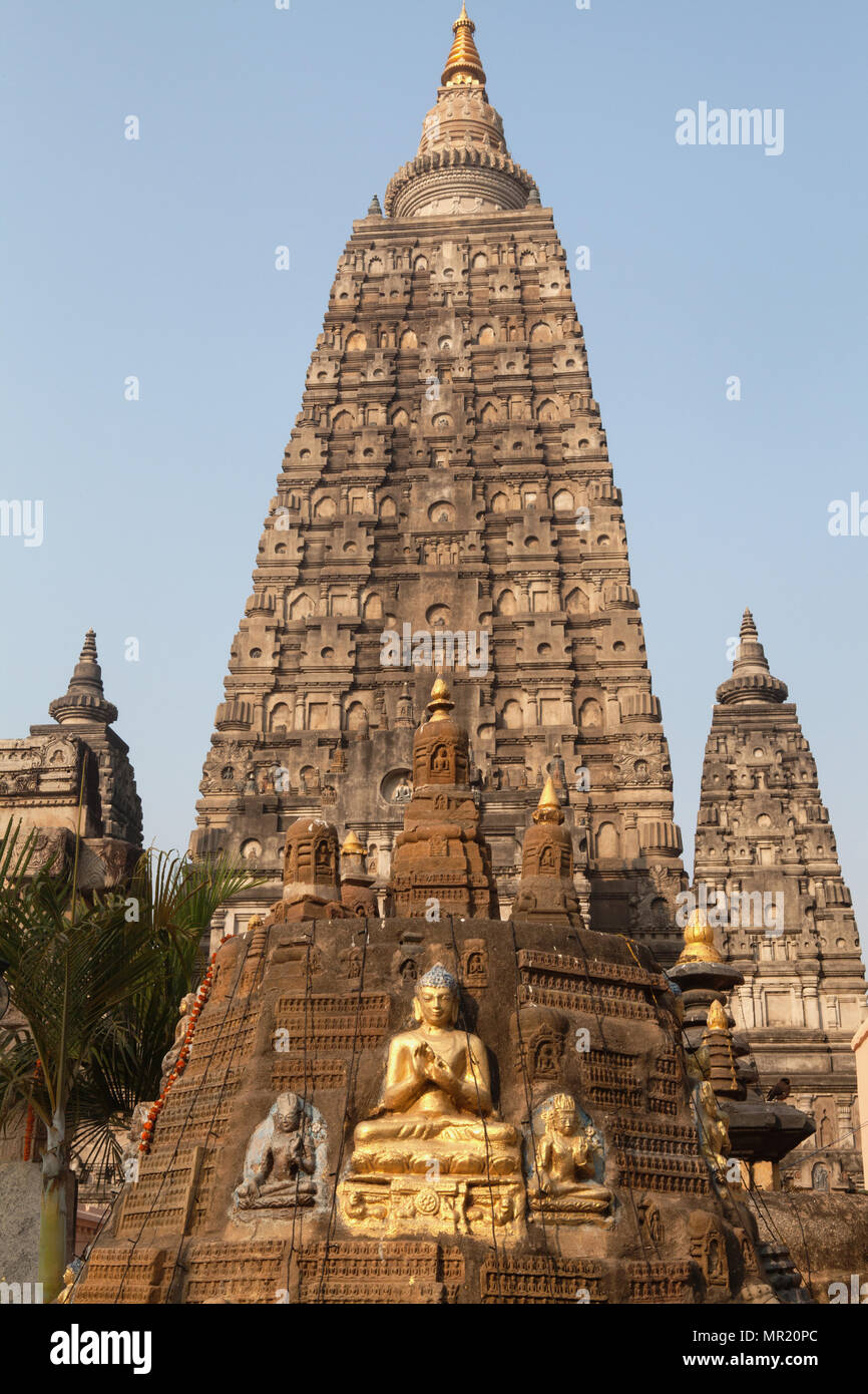 India, Bihar, Bodhgaya, The Mahabodhi Temple at Bodh Stock Photo - Alamy