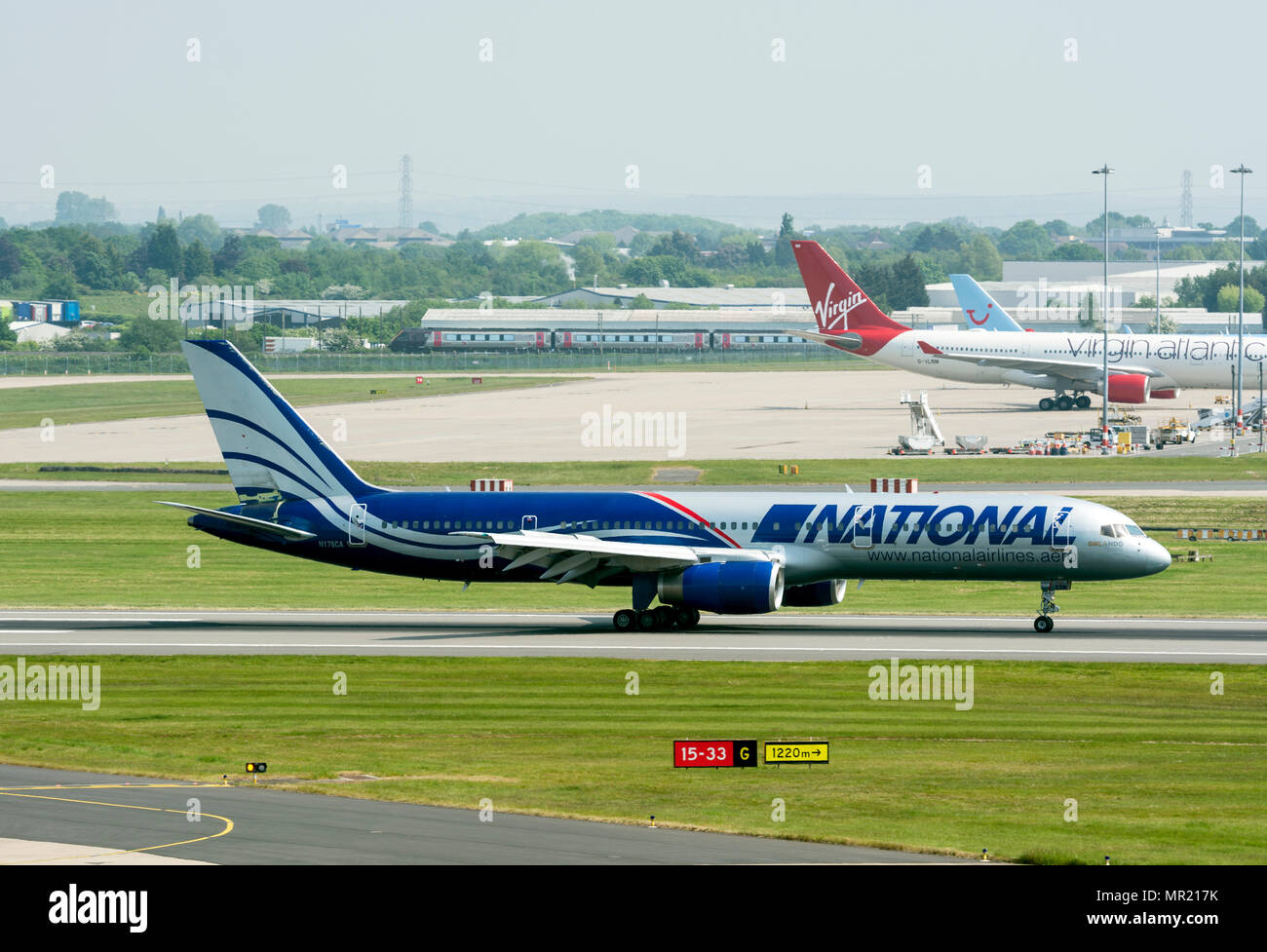 National Airlines Boeing 757-28A at Birmingham Airport, UK (N176CA ...