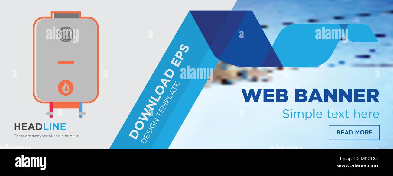 boiler concept horizontal webpage banner template design on abstract ...