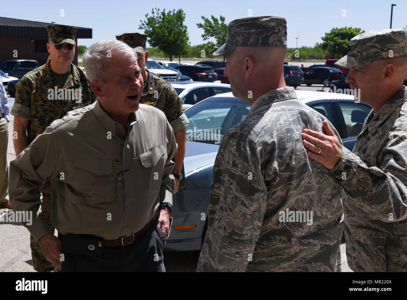 U.S. Marine Corps Lt. Col. (Retired) Oliver North, speaks to U.S. Air ...