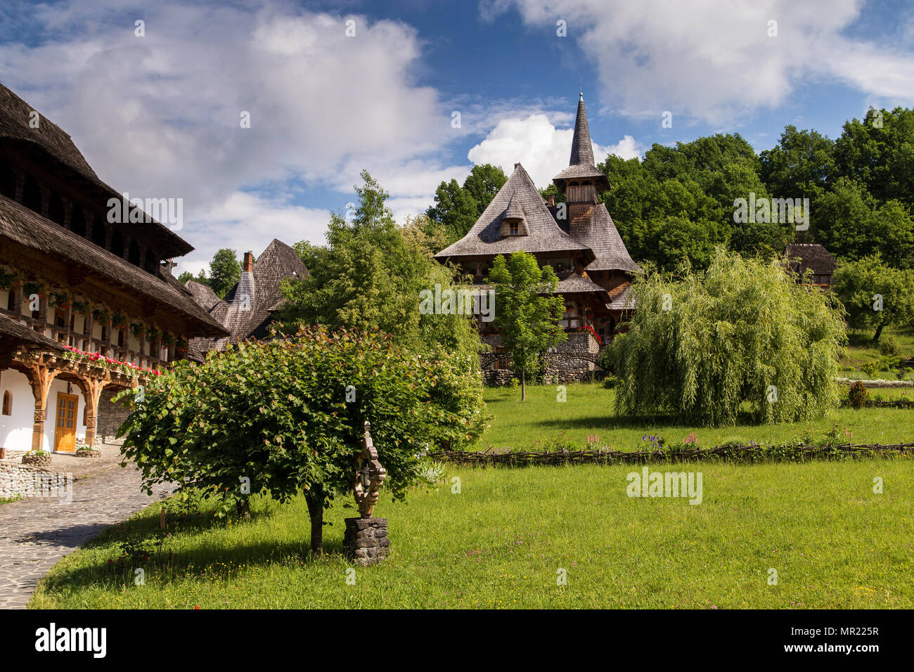 Summer view of Barsana Monastery - Romania - UNESCO World Heritage Site ...
