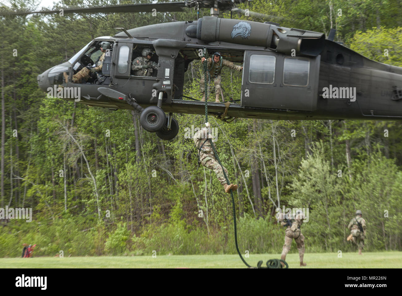 U.S. Army Rangers, of the 5th Ranger Training Battalion (RTB), fast ...