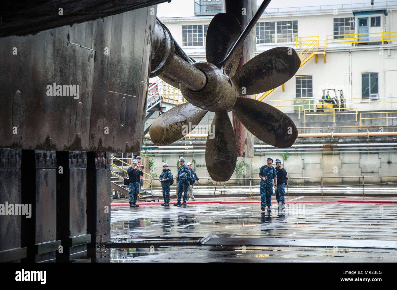 PORTLAND, Ore. (May 2, 2017) - Sailors assigned to the submarine tender ...