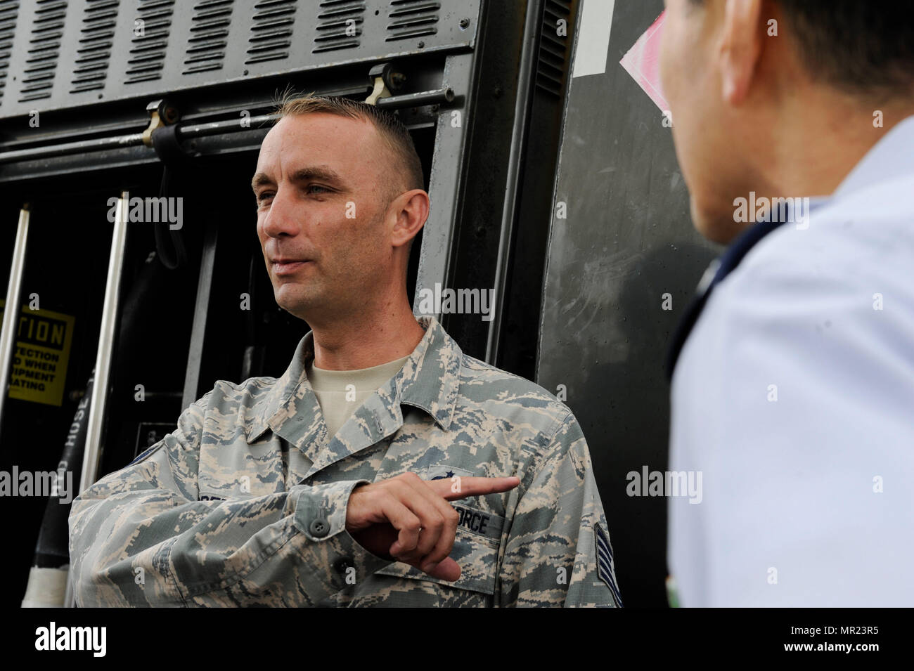 U.S. Air Force Tech. Sgt. Jeffrey Green, 18th Logistics Readiness Squadron fuels facilities NCO ...