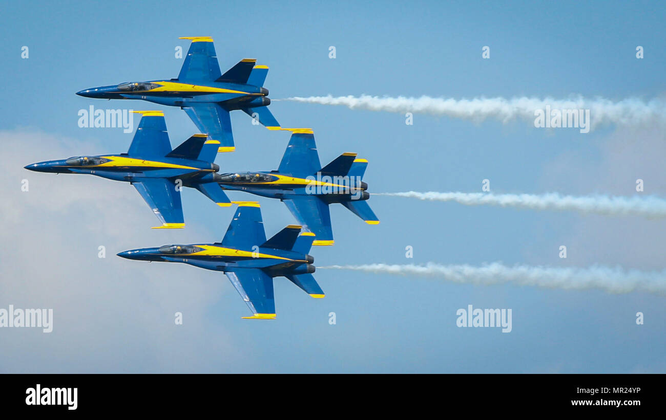 The United States Navy flight demonstration squadron, the Blue Angels ...