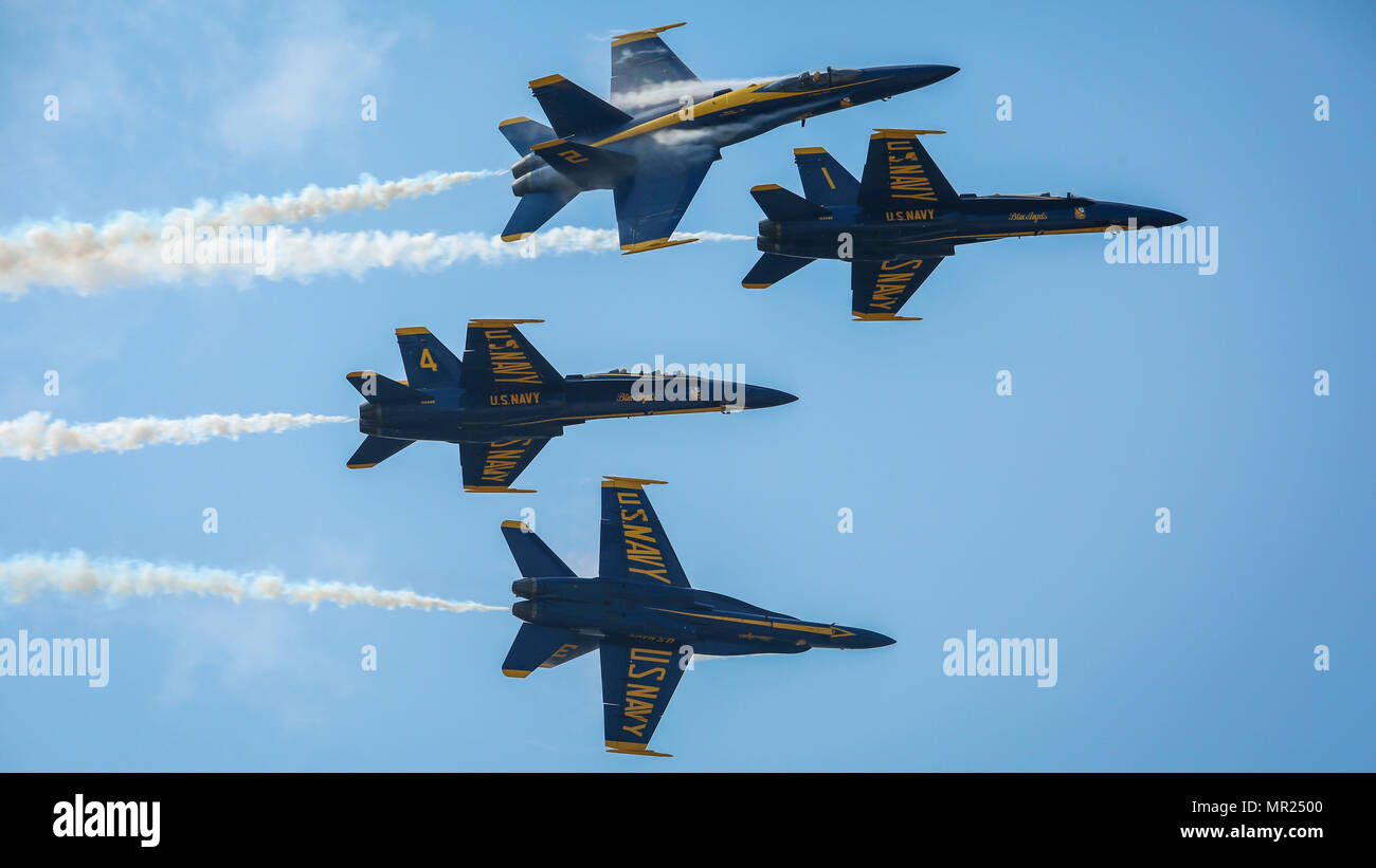The United States Navy flight demonstration squadron, the Blue Angels ...