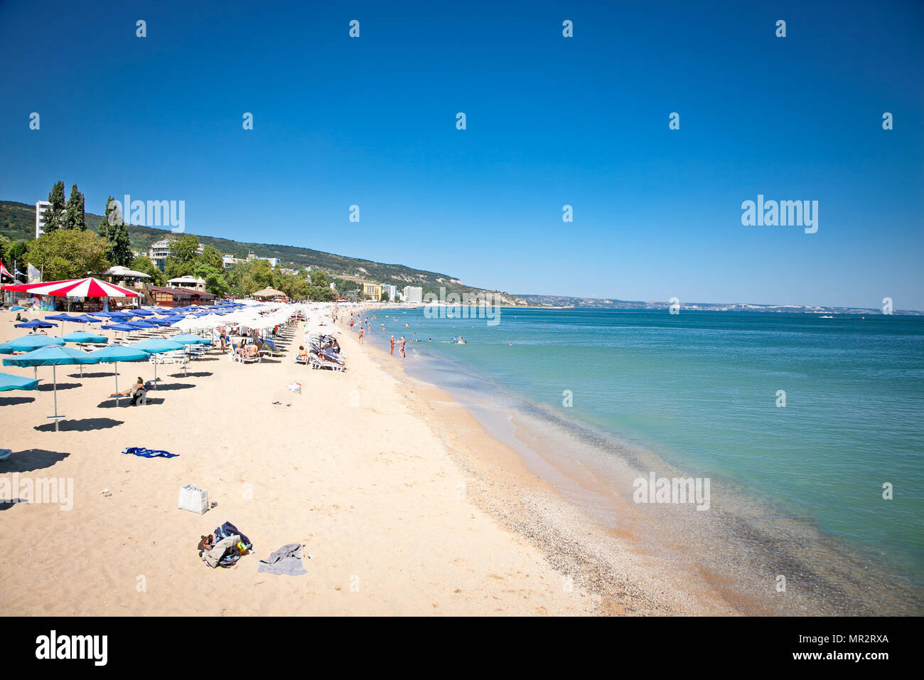 Panoramic view on Varna beach on Black sea in Bulgaria Stock Photo - Alamy