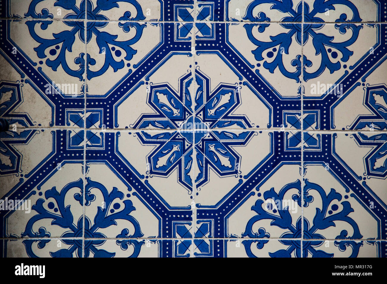 Traditional tiles on a building facade in Lisbon, Portugal Stock Photo ...
