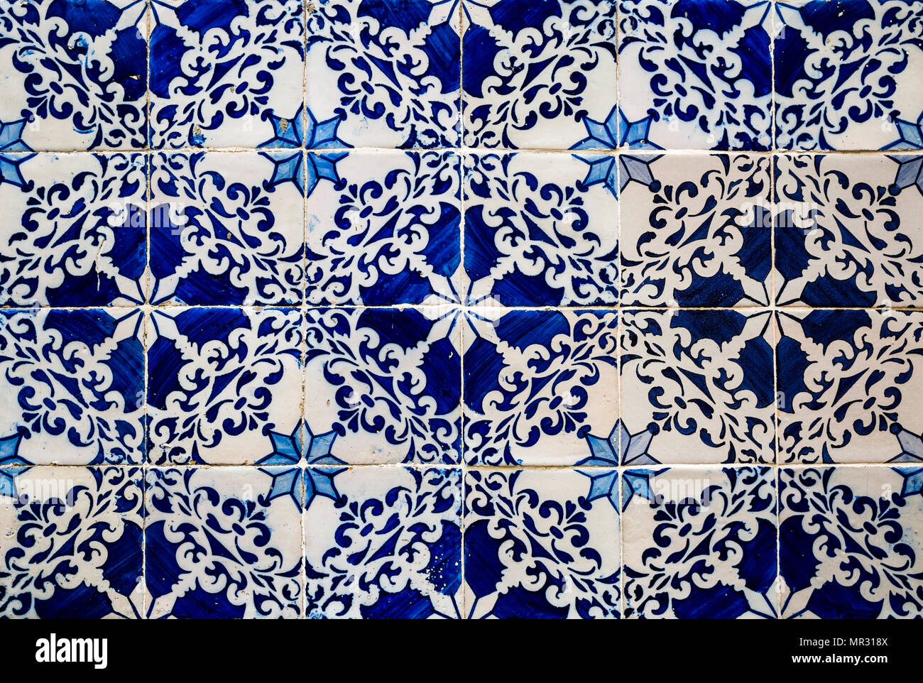 Traditional tiles on a building facade in Lisbon, Portugal Stock Photo ...