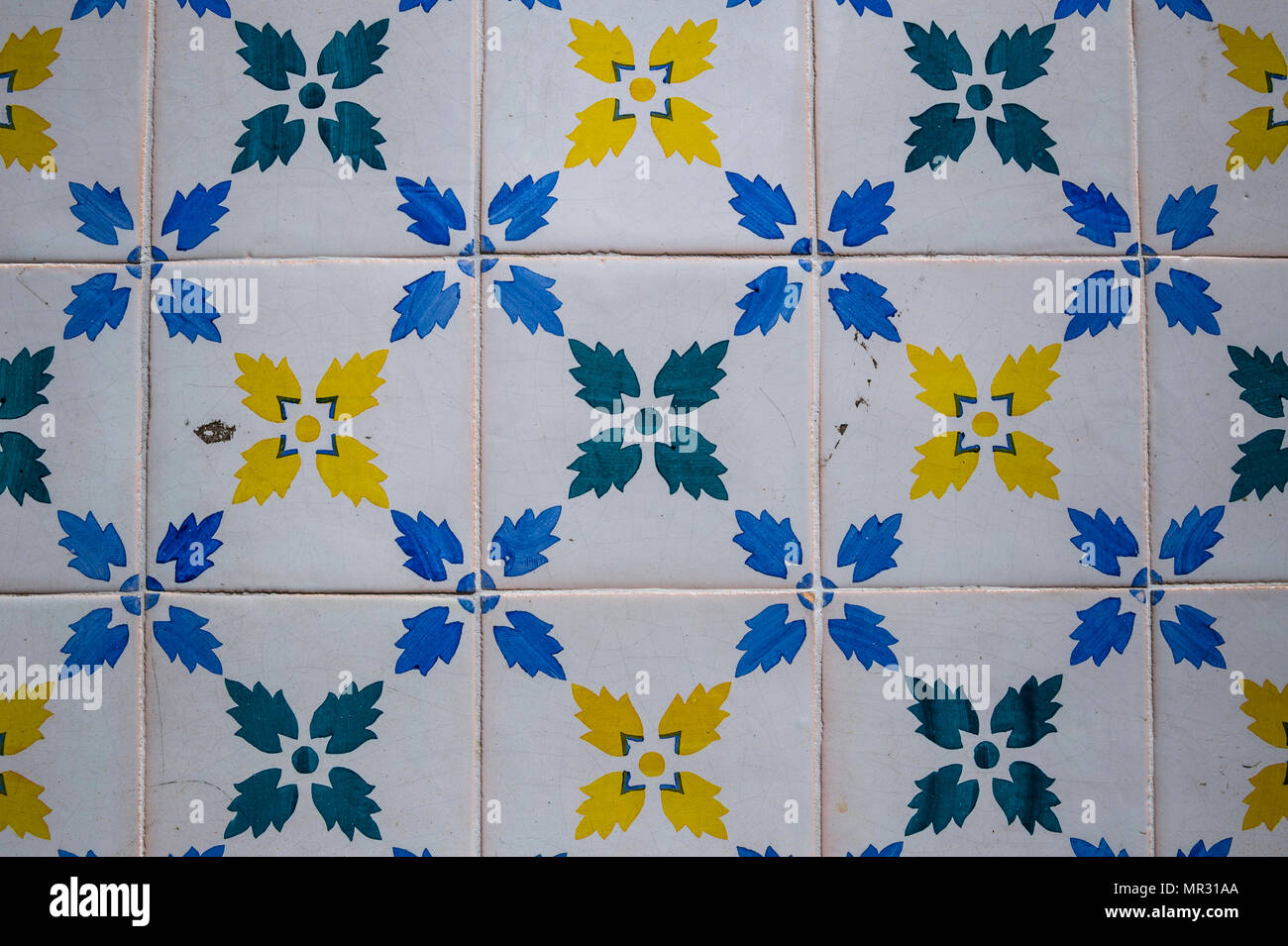 Traditional tiles on a building facade in Lisbon, Portugal Stock Photo ...