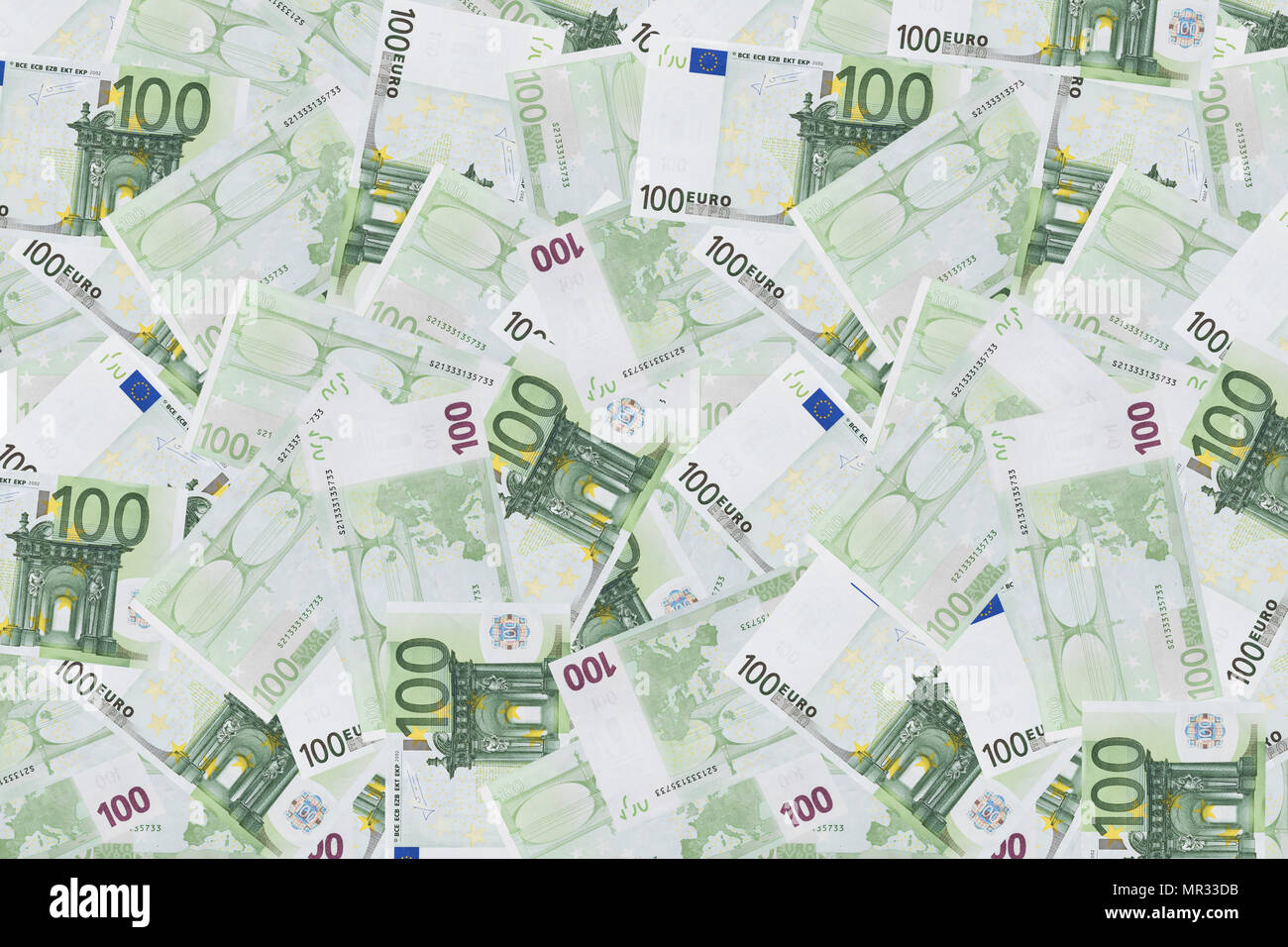 Pile of one hundred euro banknotes. Stack of hundred Euro bills use for ...