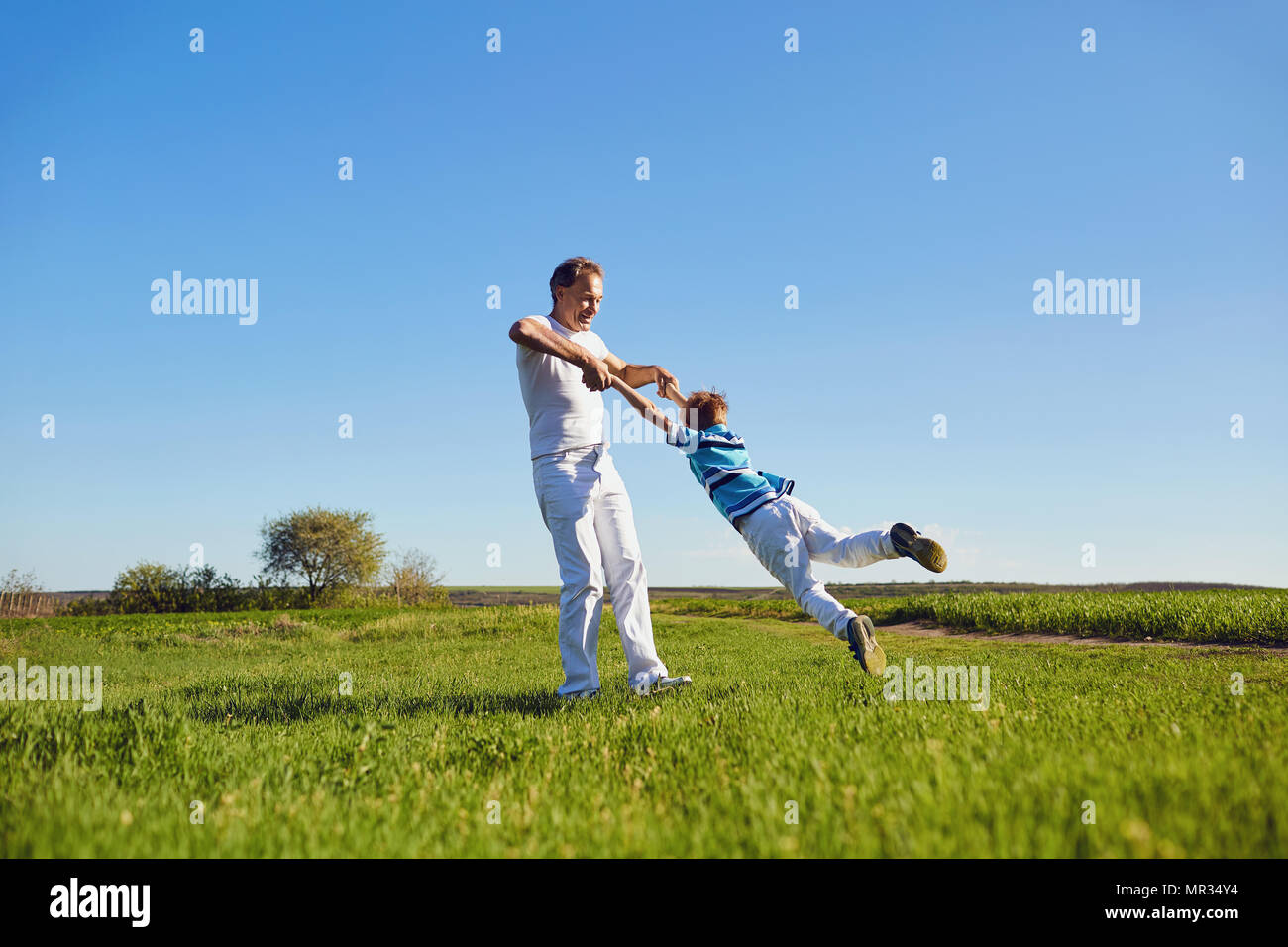 Happy father play son hi-res stock photography and images - Alamy
