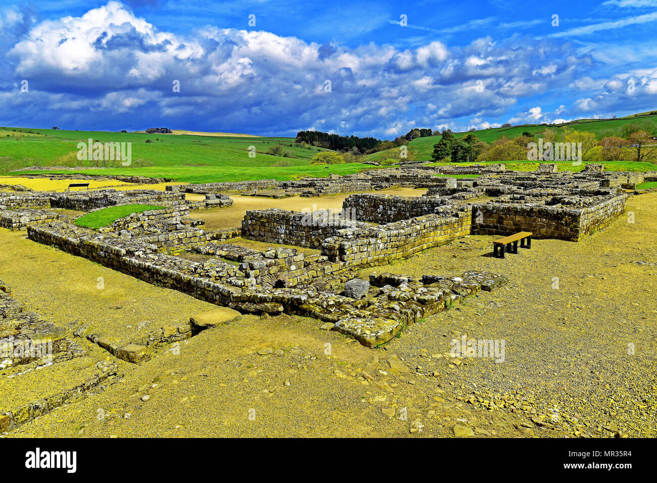 Vindolanda Roman Fort and Museum Northumberland living area Stock Photo ...