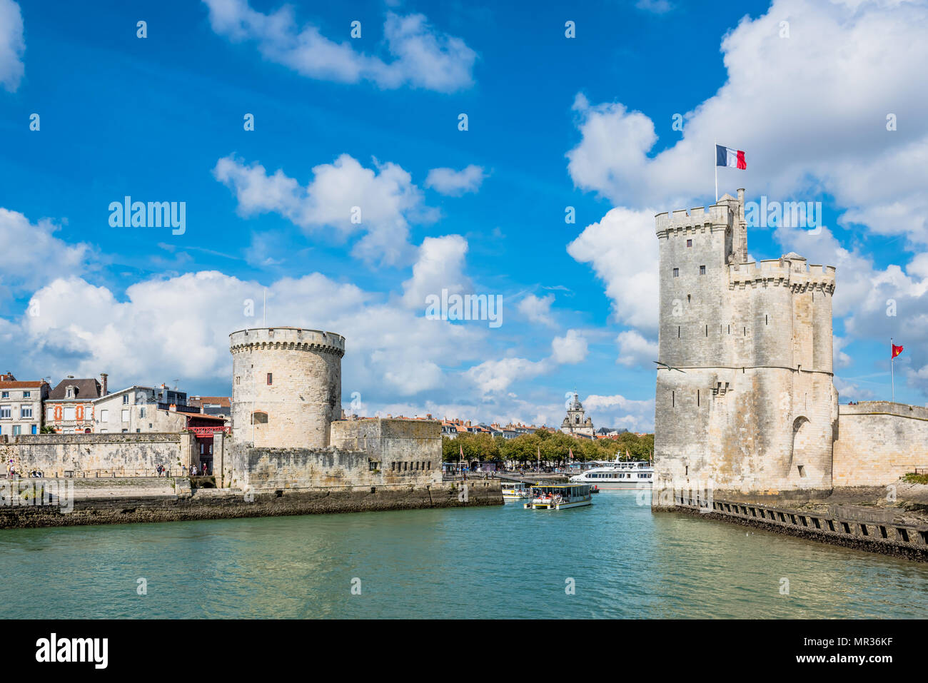 Old Harbour towers of ancient fortress of La Rochelle France Stock ...