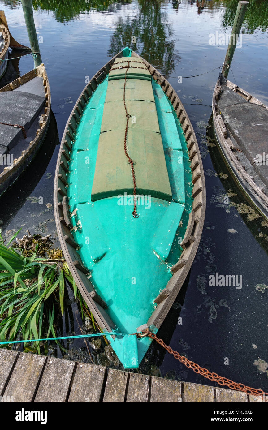 Wooden boat in pier Stock Photo - Alamy