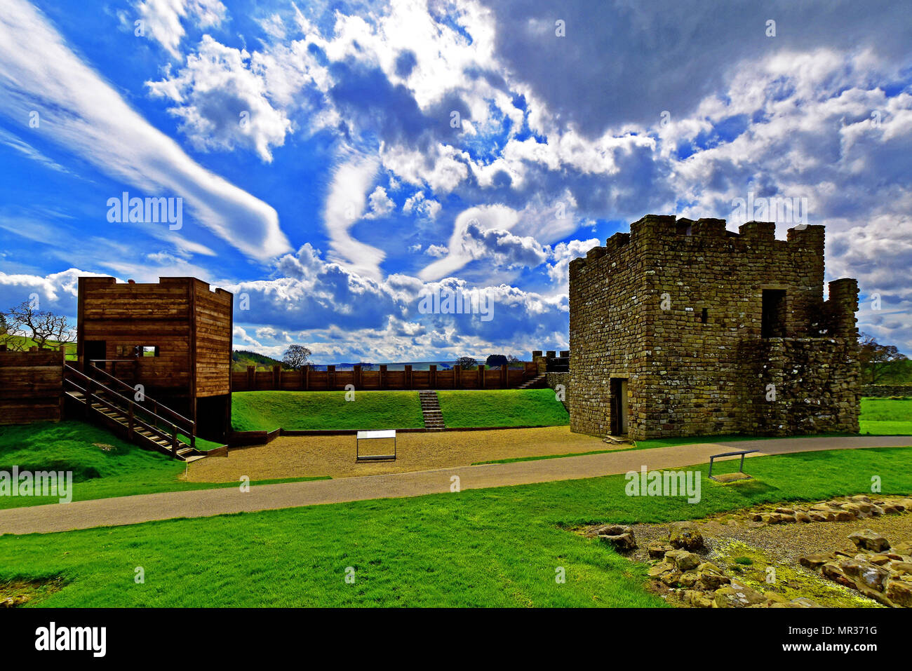Vindolanda roman archaeological site northumberland hi-res stock ...