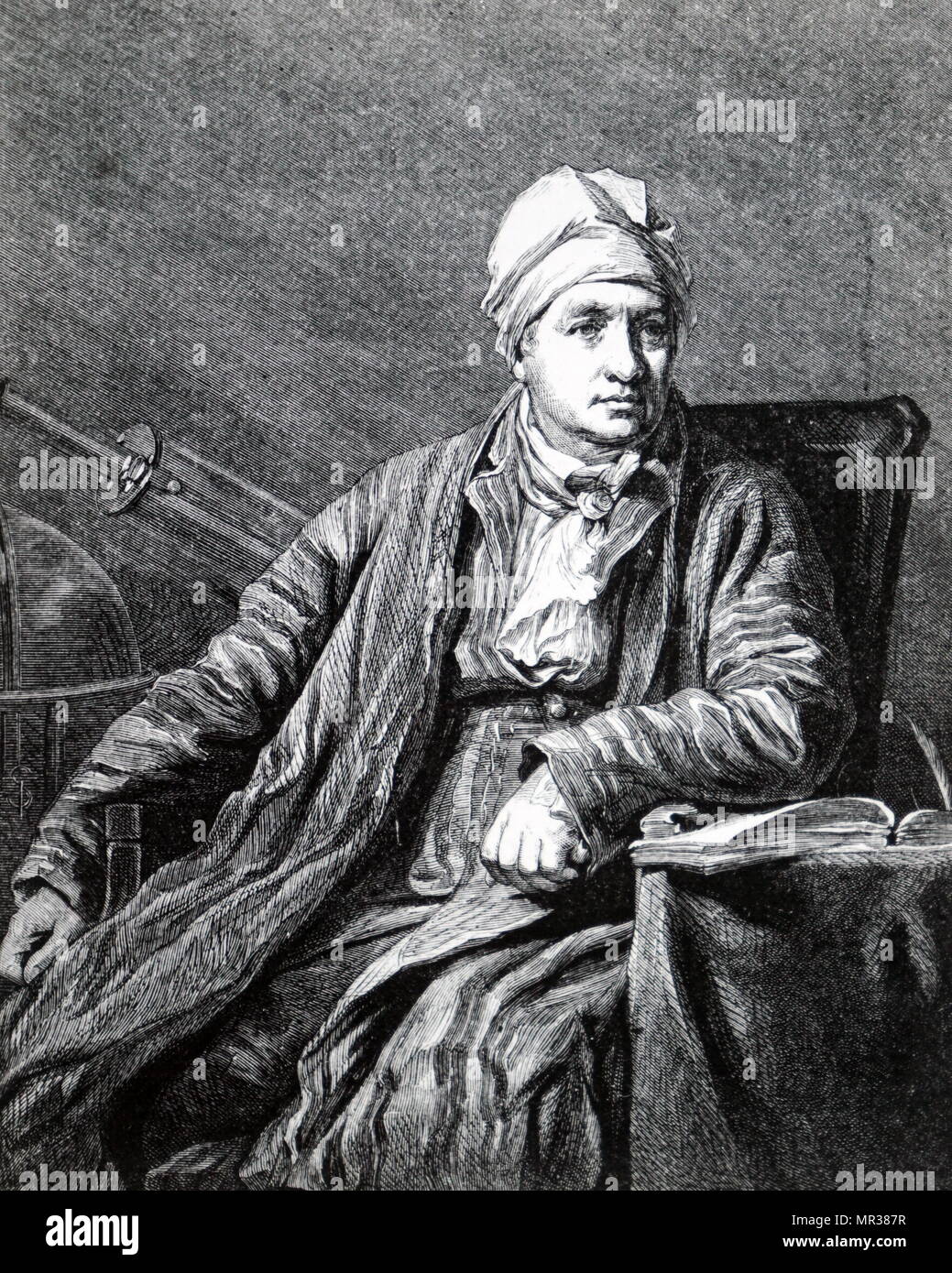 Engraved portrait of John Robison (1739-1805) a Scottish physicist, mathematician and professor ...