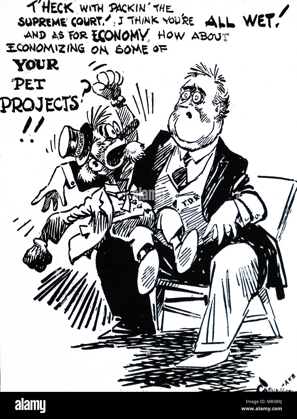 Franklin delano roosevelt cartoon hi-res stock photography and images ...