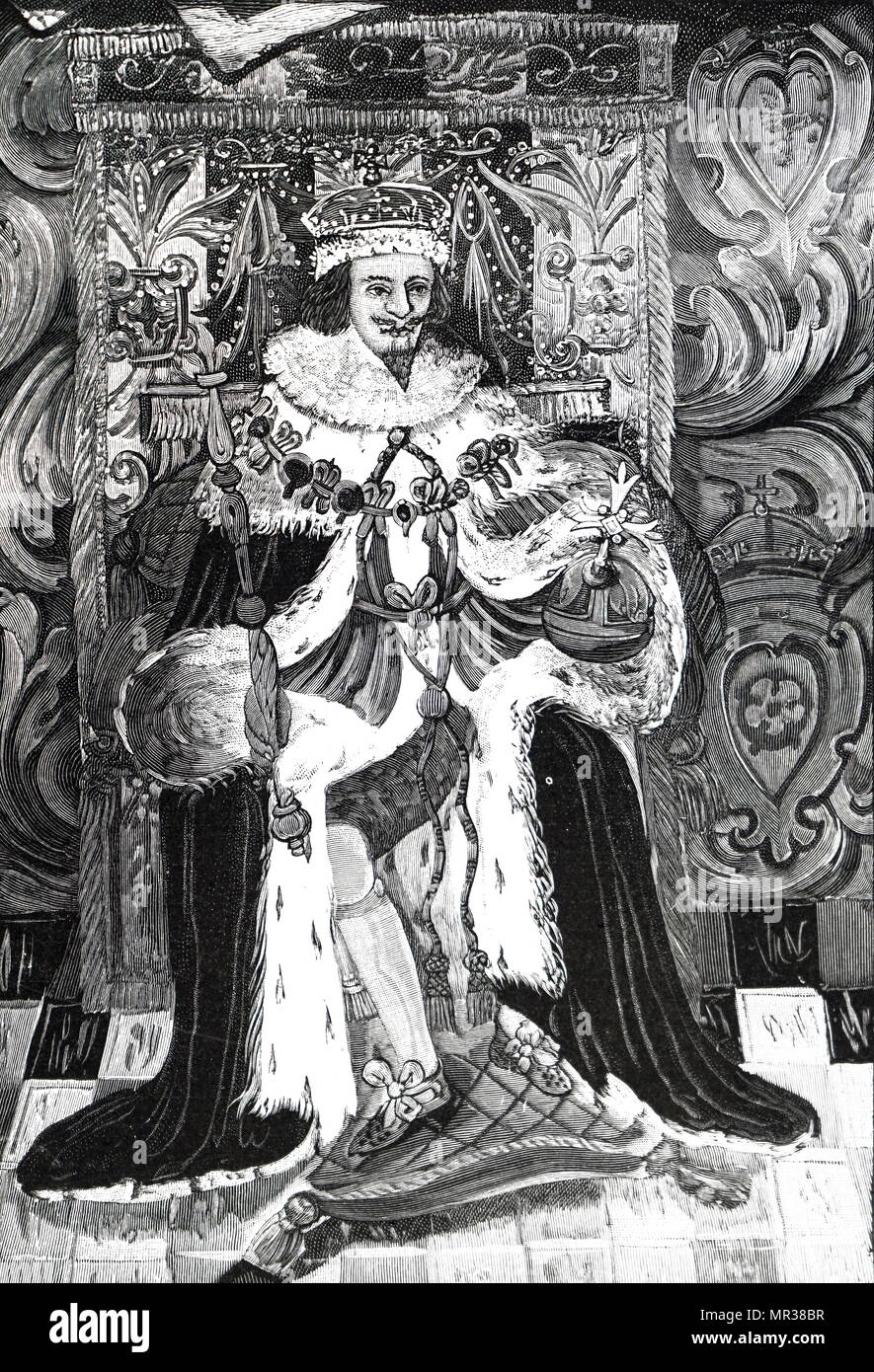 Portrait of Charles I of England (1600-1649) King of the three kingdoms ...