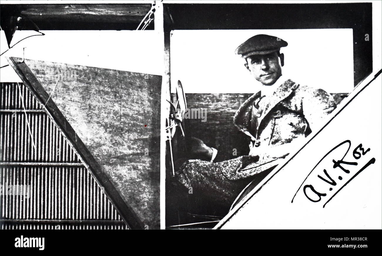 Photograph of Alliott Verdon Roe (1877-1958) a pioneer English pilot ...