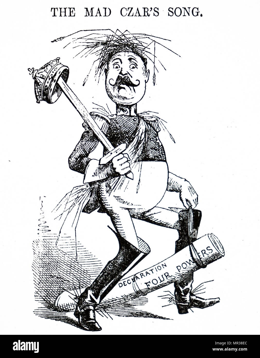 Satirical cartoon depicting Nicholas I of Russia as a madman. In 1854 ...