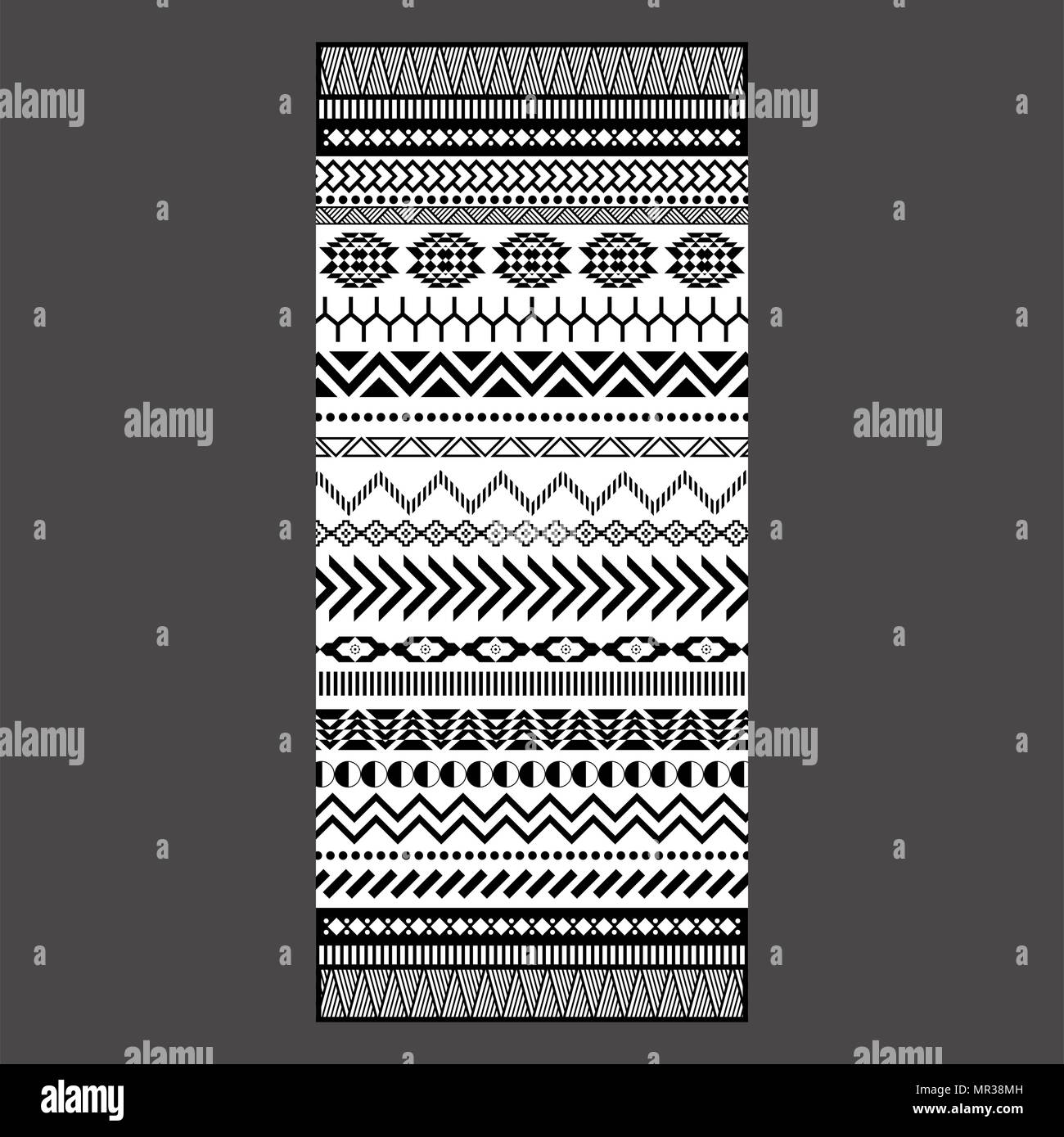 Black and white tribal embroidery towel design Stock Vector Image & Art ...