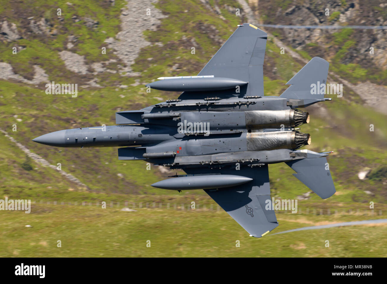 USAF F-15E Strike Eagle flying through the Mack Loop Stock Photo - Alamy