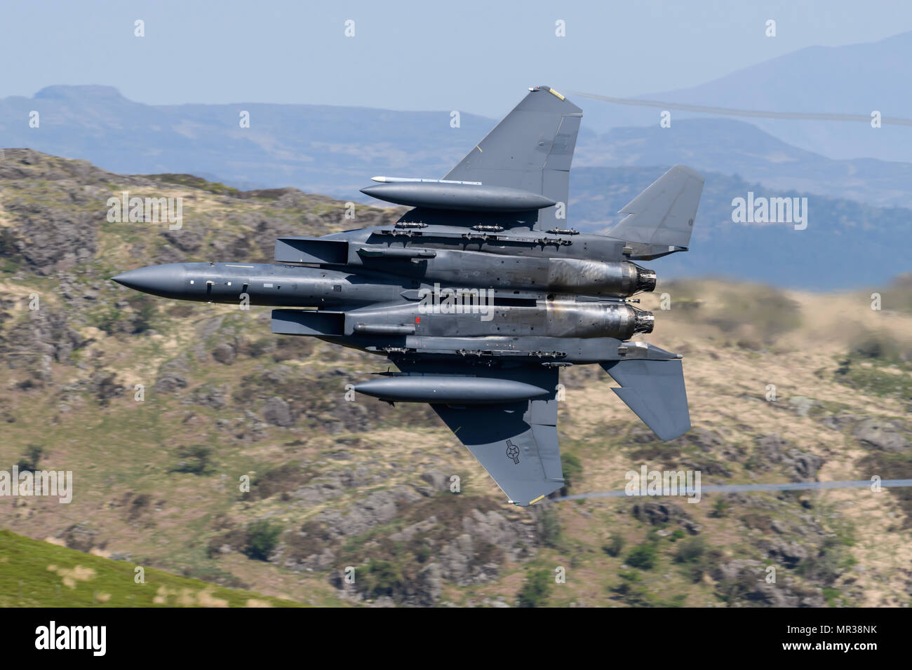 USAF F-15E Strike Eagle flying through the Mack Loop Stock Photo - Alamy
