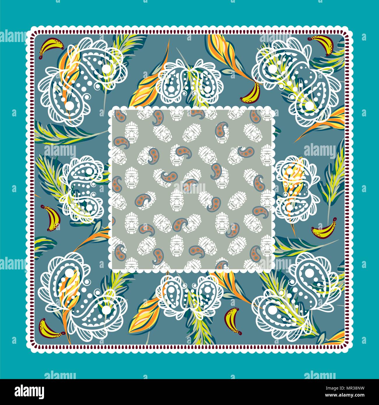 Silk head scarf Stock Vector Images - Alamy