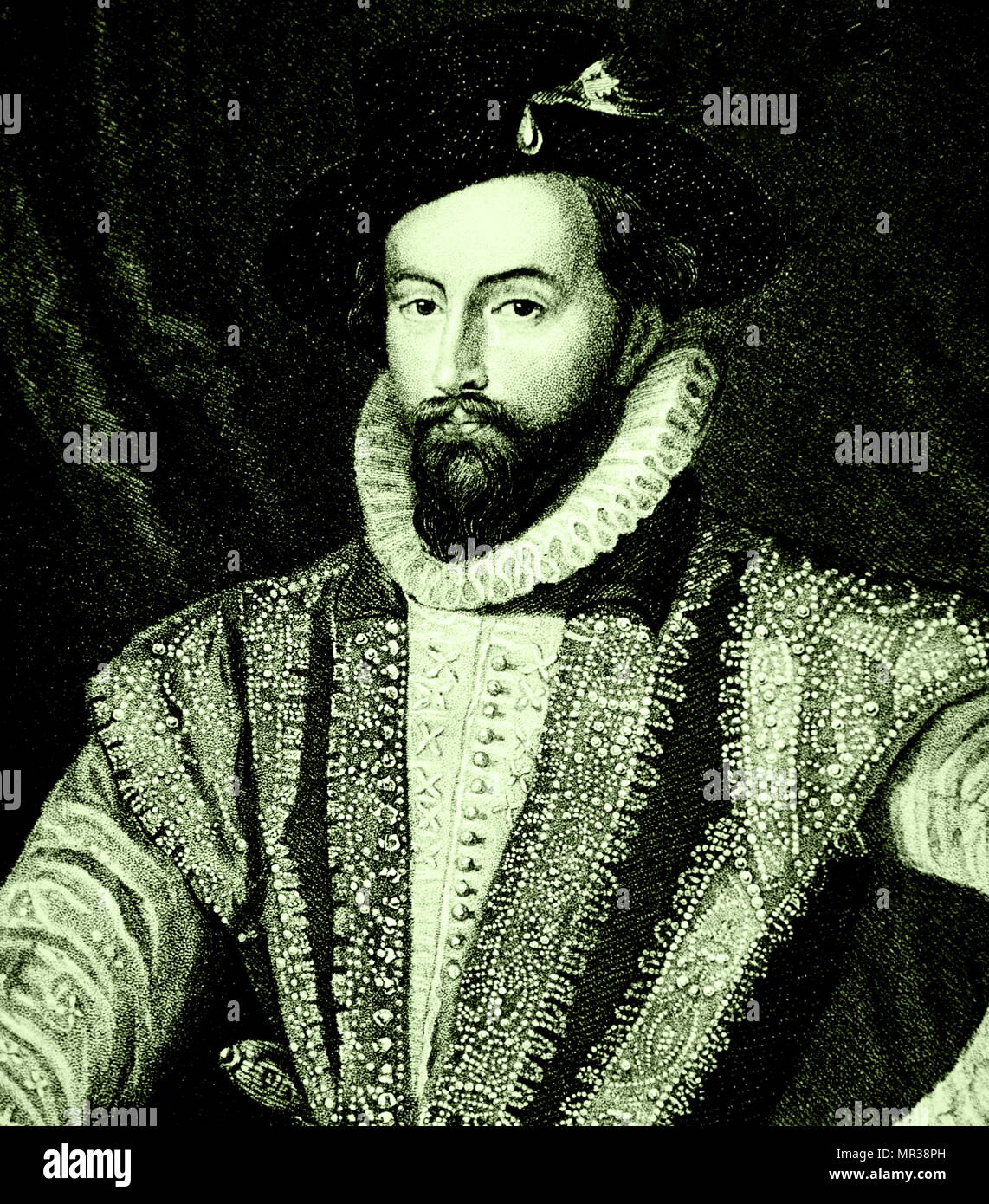 Portrait of Walter Raleigh (1552-1618) an English landed gentleman ...
