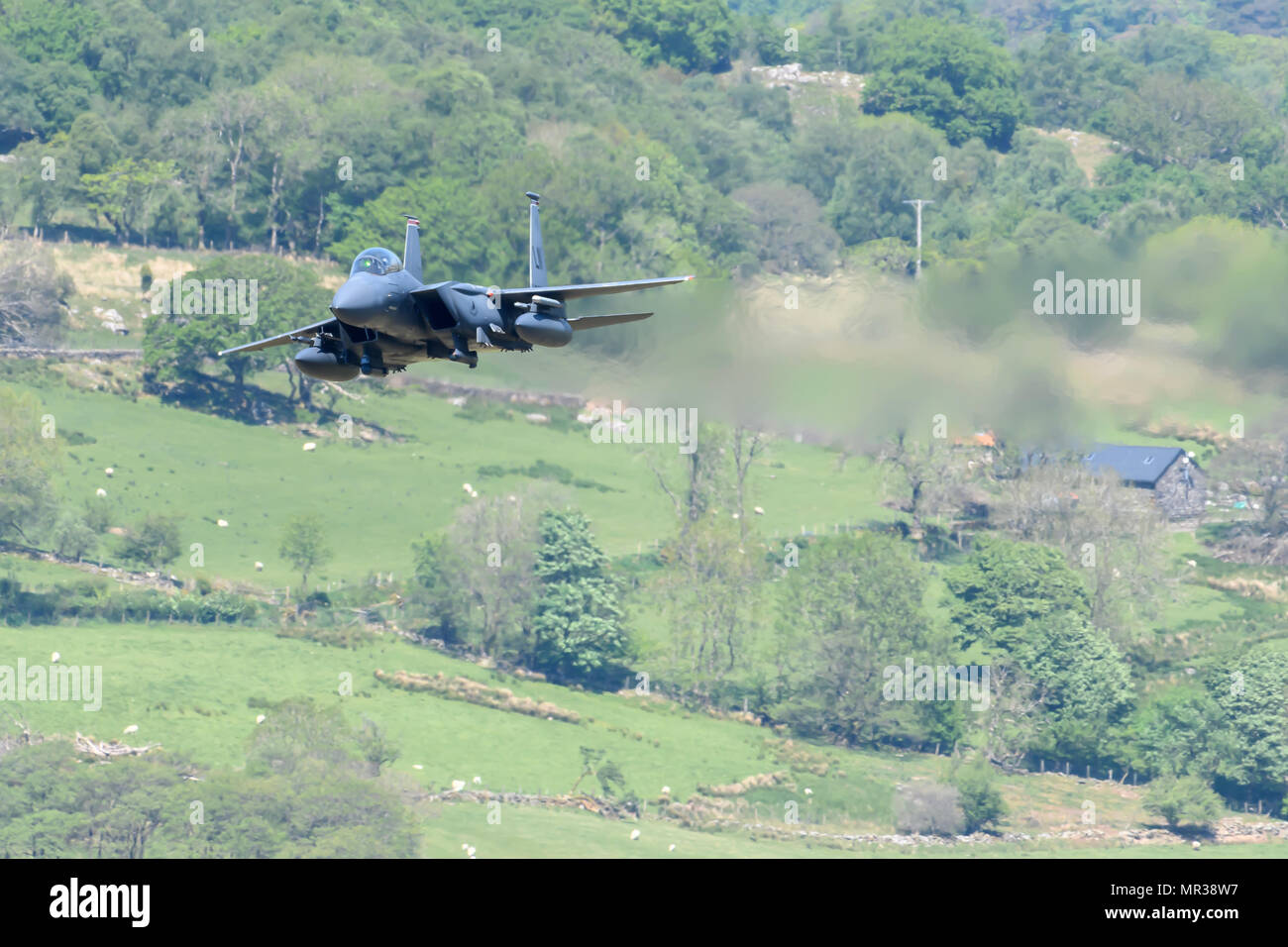 USAF F-15E Strike Eagle flying through the Mack Loop Stock Photo - Alamy