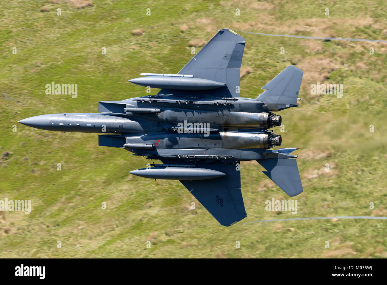 USAF F-15E Strike Eagle flying through the Mack Loop Stock Photo - Alamy