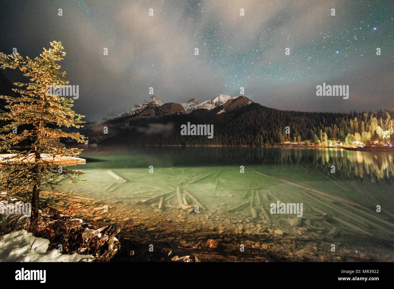 Lake Louise, Banff National Park, Canada night shot Stock Photo - Alamy