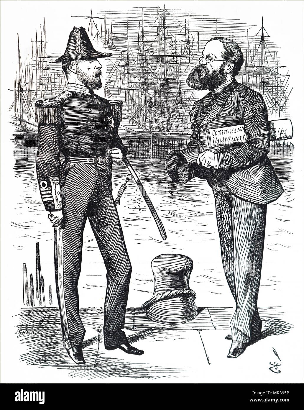 Cartoon depicting Samuel Plimsoll (1824-1898) an English politician and ...