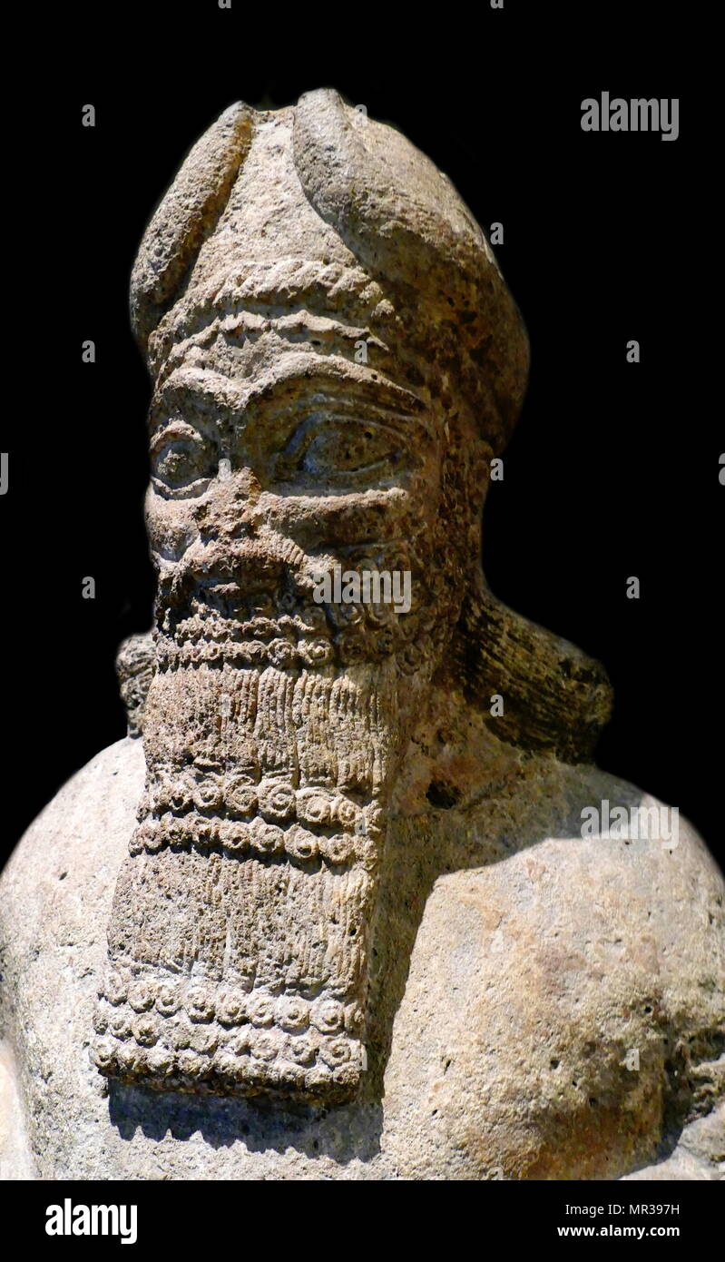 Statue of an attendant god, Assyrian circa 800 BC. From the Temple of ...