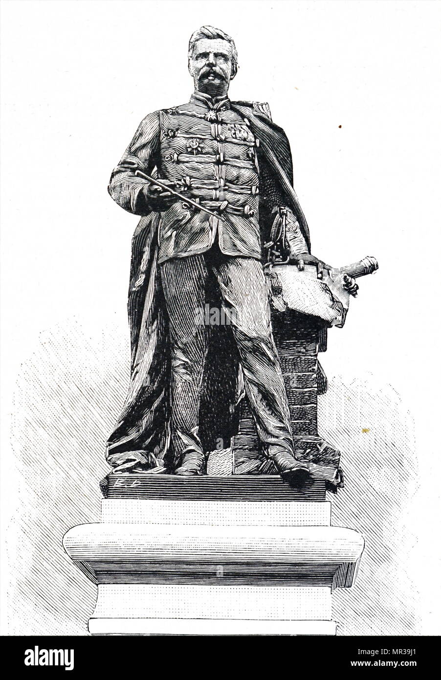 Statue of François Perrier (1835-1888) a French solider and geodesist ...