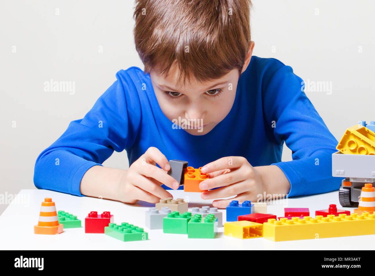 Boy Build Blocks High Resolution Stock Photography and Images - Alamy