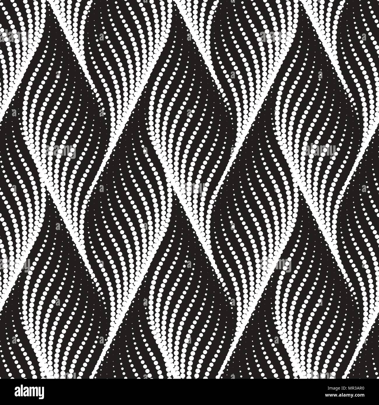 Abstract dotted wave stylish texture. Endless modern halftone background. Vector seamless ...