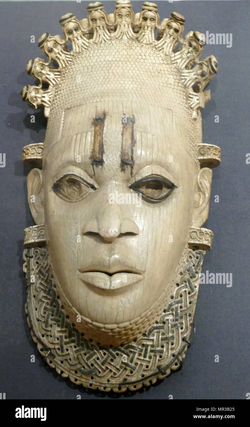 Benin ivory mask, representing Queen Idia, the mother of Esigie, the ...