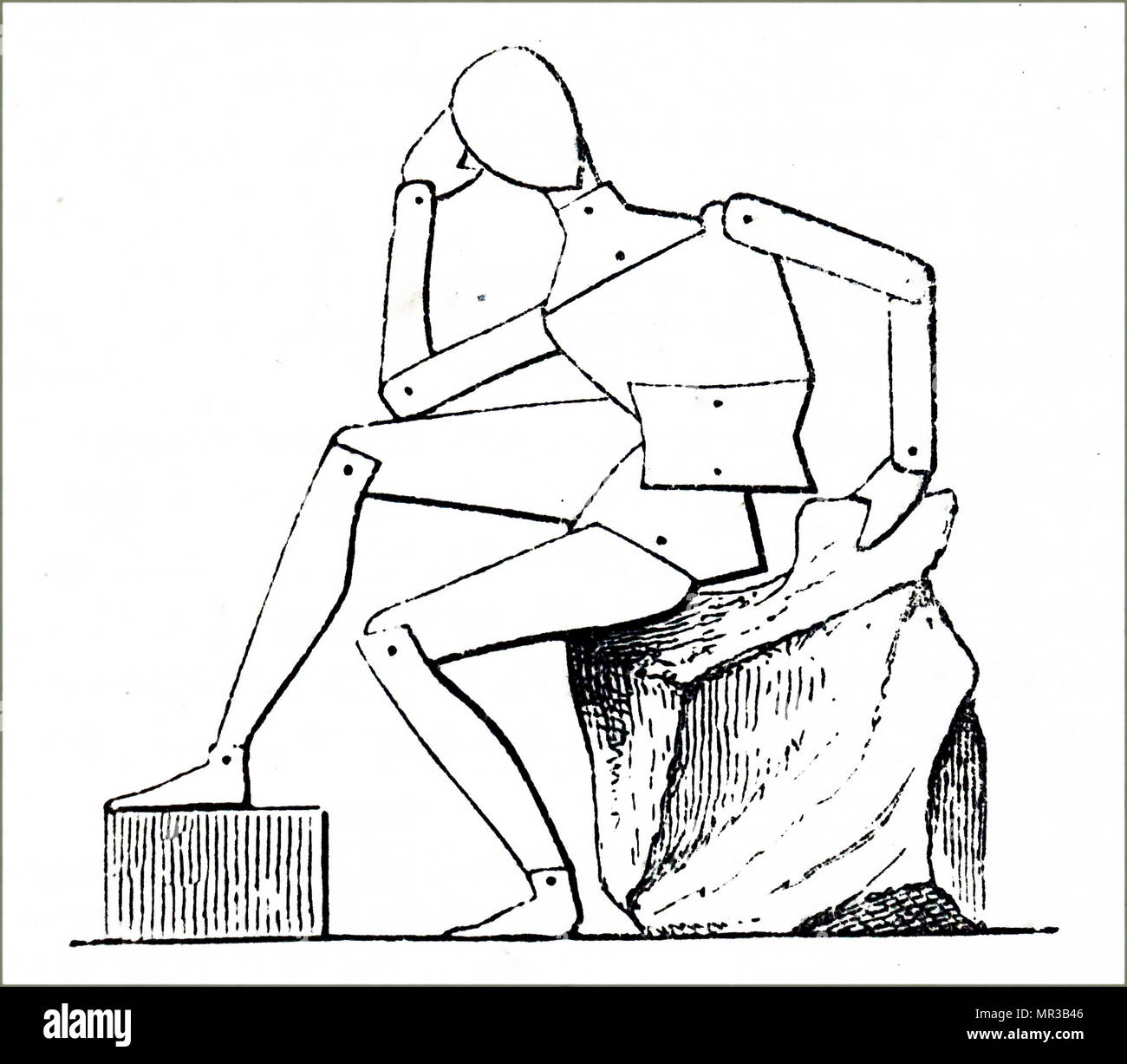 Illustration depicting an artist's modelling doll. Dated 19th century ...