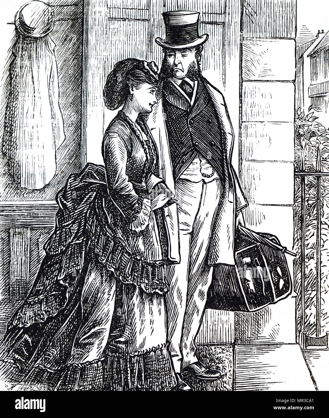 Illustration depicting a father and daughter walking together toward ...