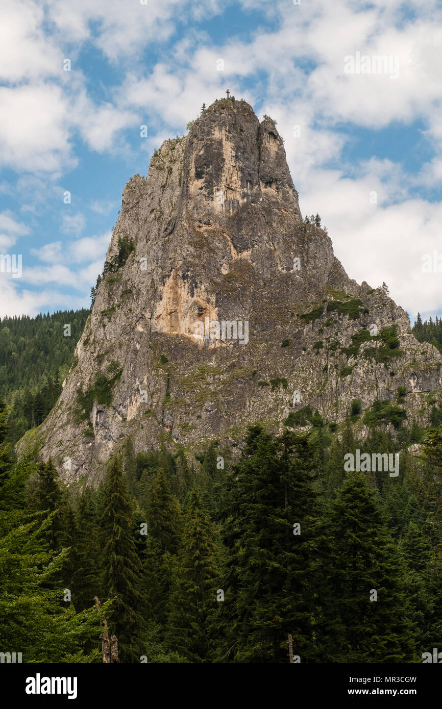 The mountains peak of the Altar of Bicaz Canyon, Romania Stock Photo ...