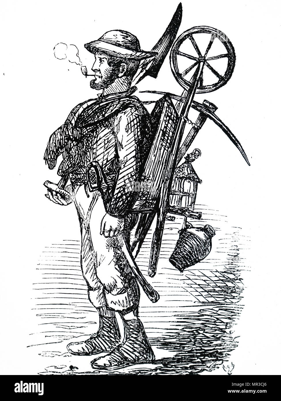 Illustration depicting a navvy. Railway navvies were sent out to the ...