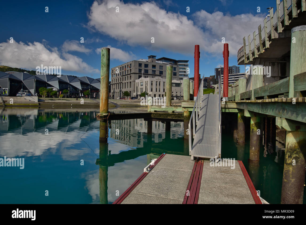Part of the waterfront at Wellington, the capital of New Zealand.The ...