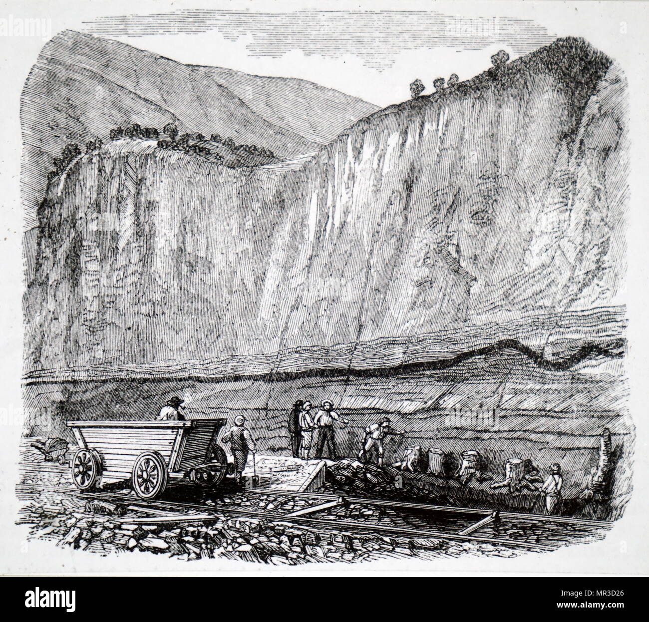 Illustration depicting navvies working on the Liverpool-Manchester ...