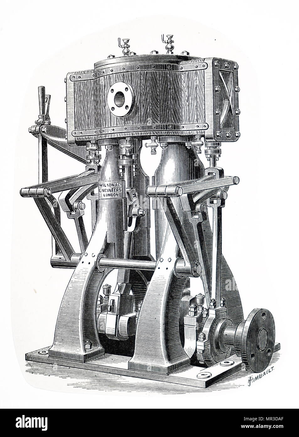 Illustration depicting a steam turbine, a device that extracts thermal ...