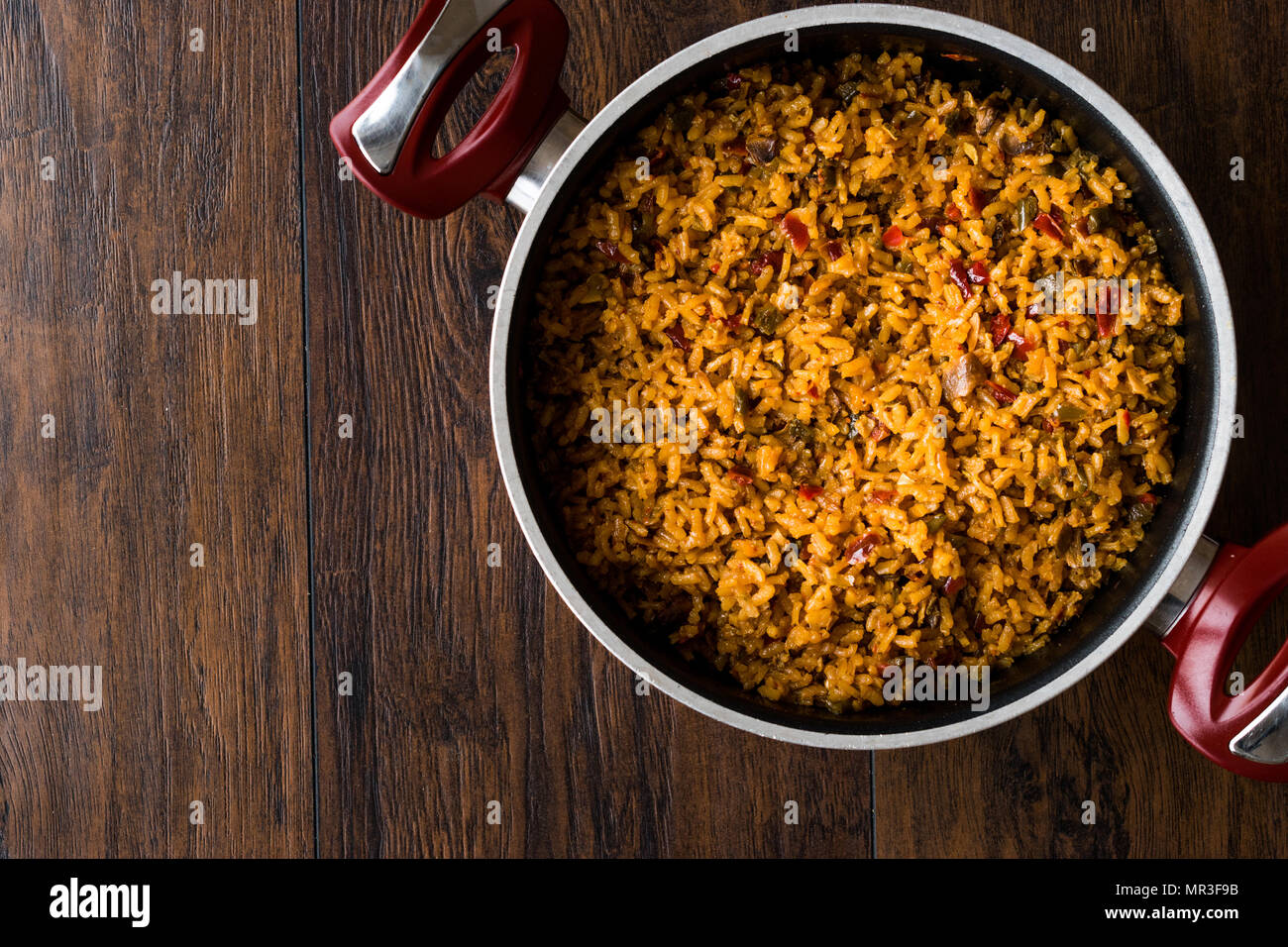 Homemade Spanish Paella with Vegetables / Pilav or Pilaf. Traditional ...
