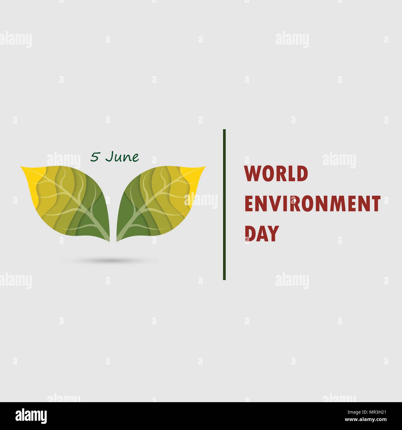 Green Leaves sign. World Environment day concept vector logo design ...